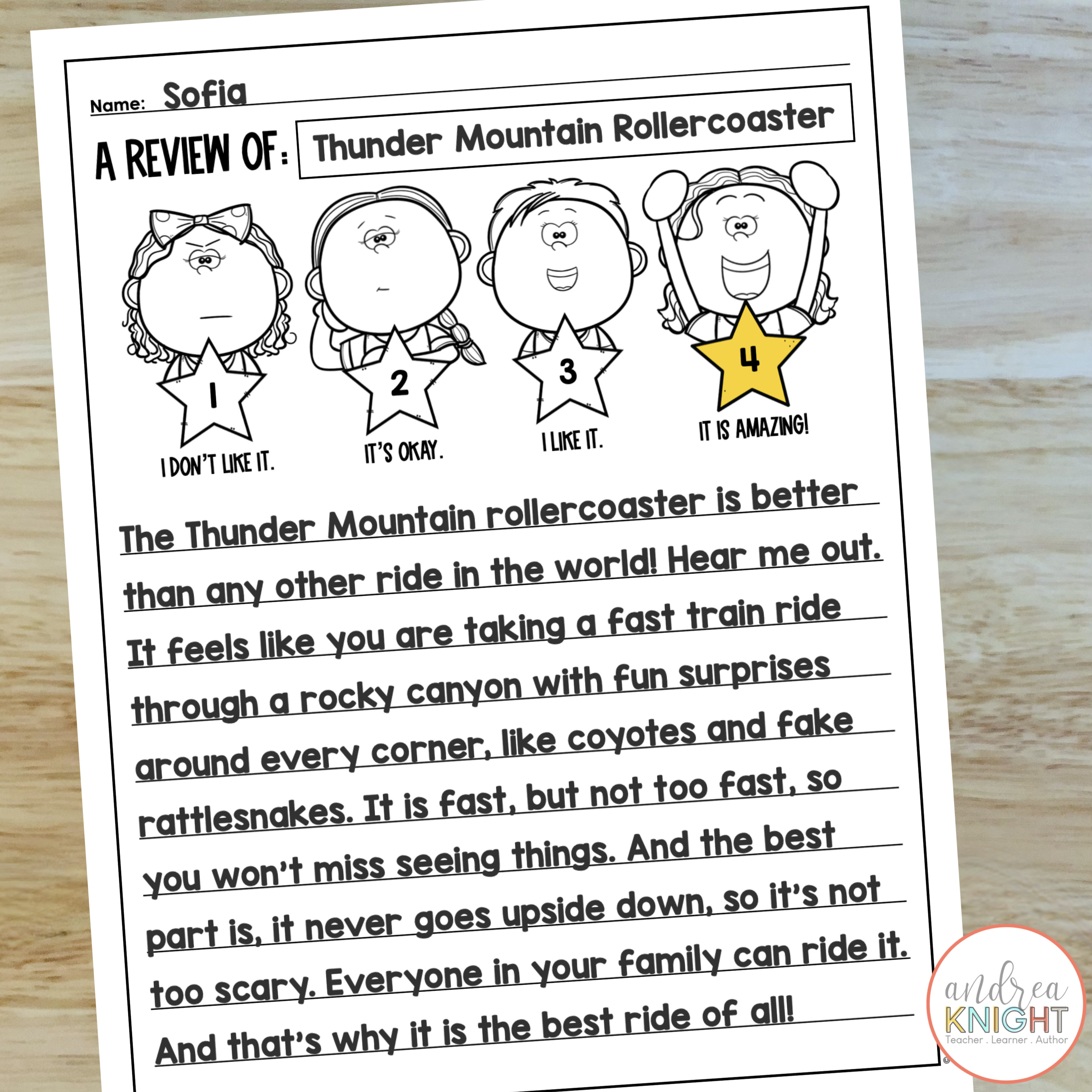 Opinion Writing in First Grade - Andrea Knight