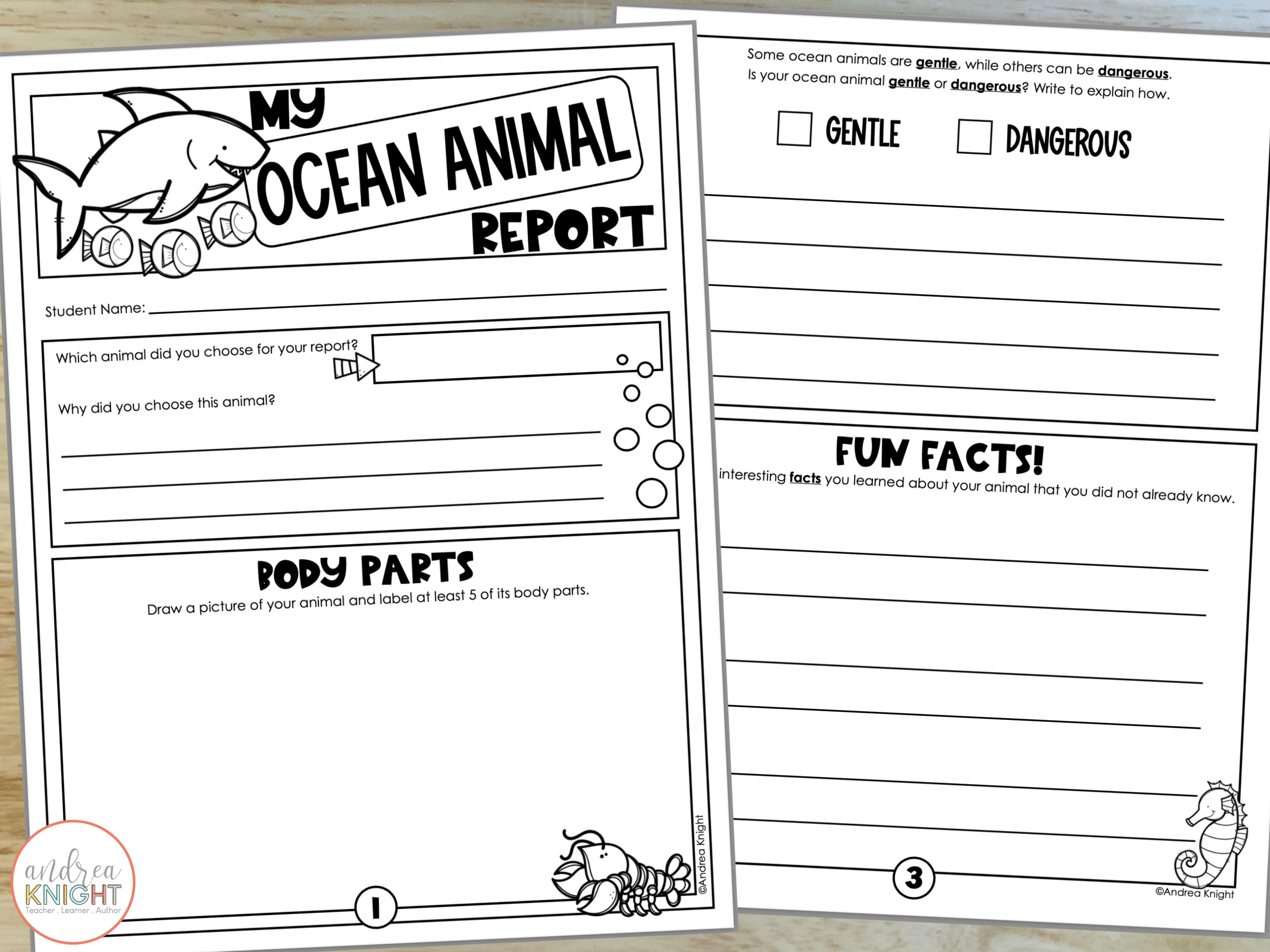 Informational Writing Templates for Kids - Andrea Knight