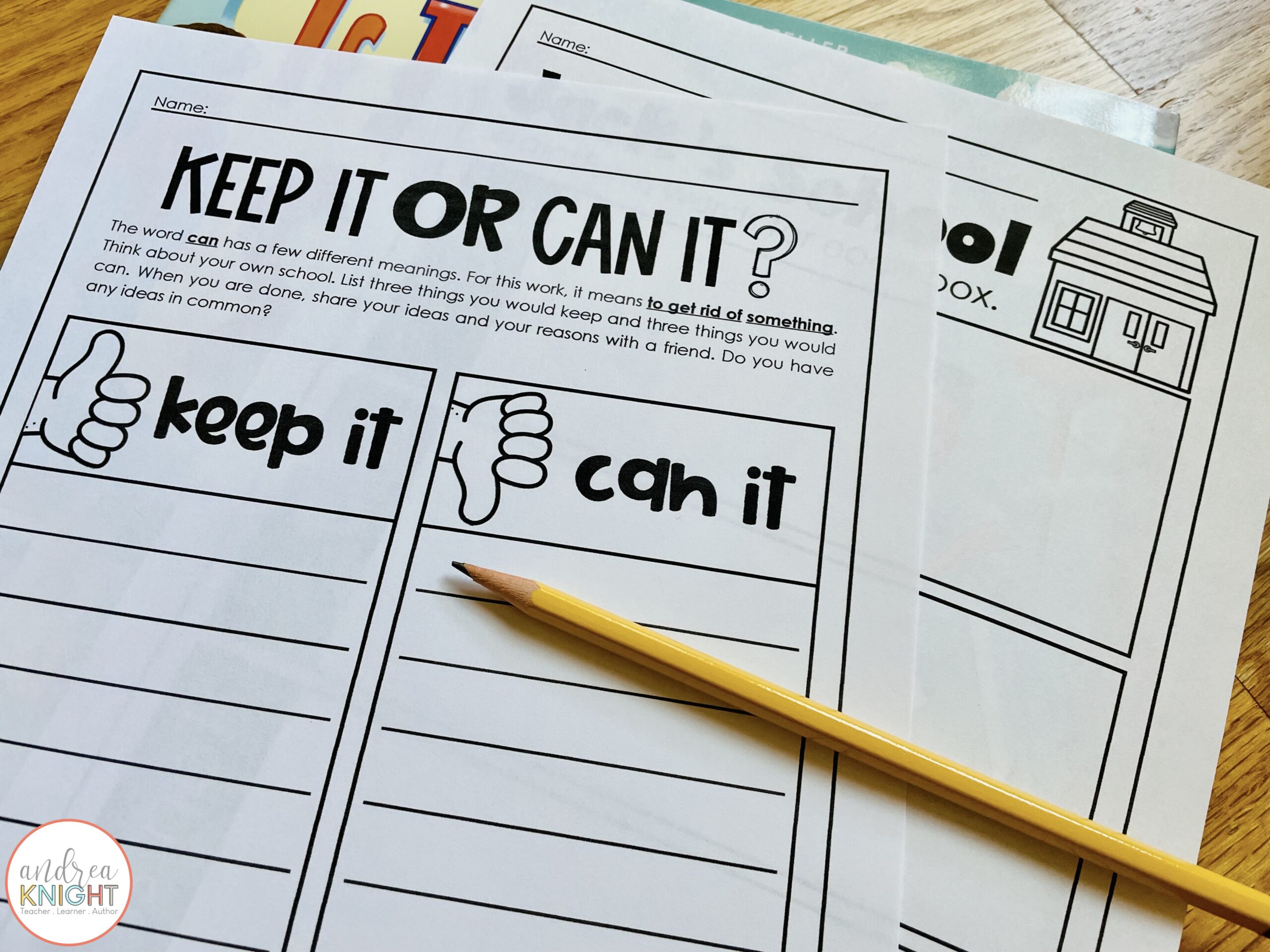 Back to School Activities - If I Built a School - Andrea Knight