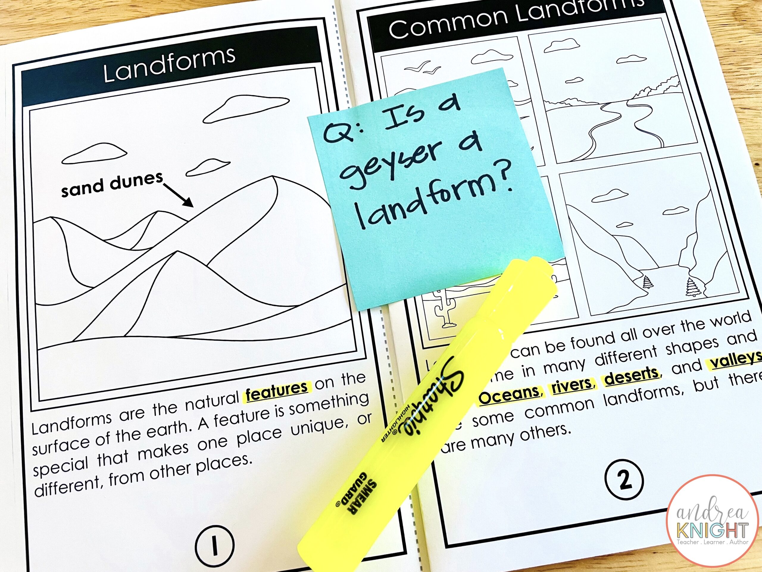 Activities for Landforms - Andrea Knight