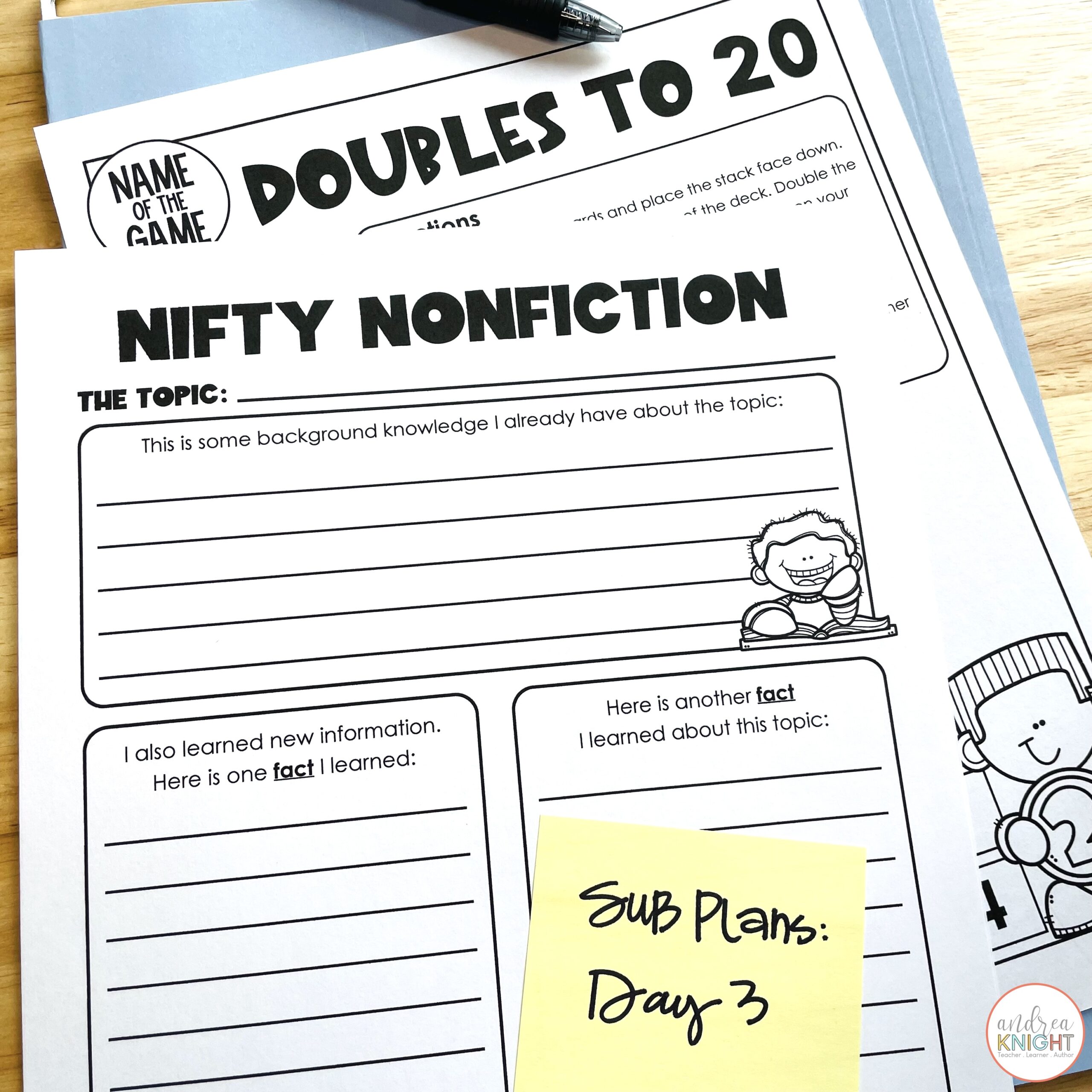 Sub Plans for Teachers - Andrea Knight